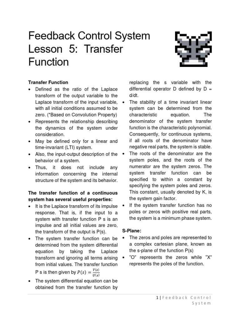 Feedback Lesson 5 Pdf Laplace Transform Mathematical Concepts
