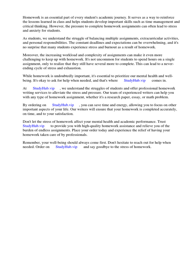 Homework Can Lead To Stress | PDF | Homework | Behavioural Sciences