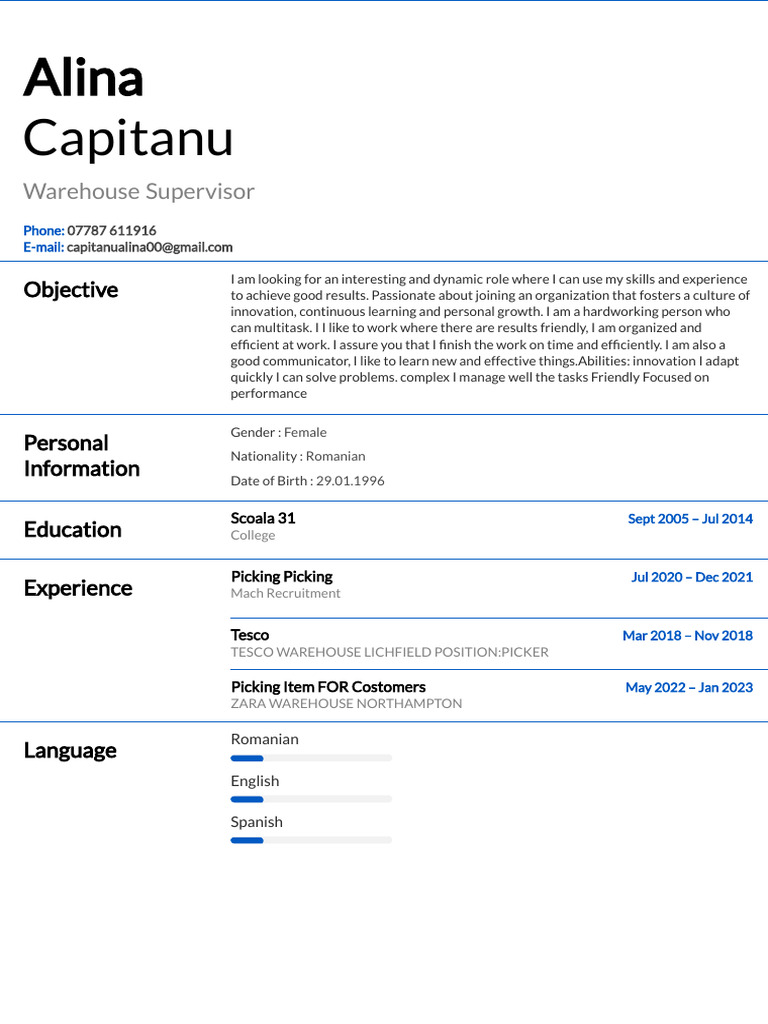 Alina Resume 568 | PDF