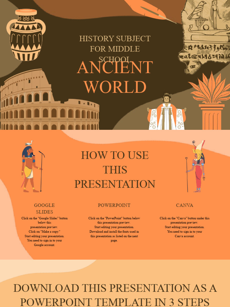 History Subject For Middle School Ancient World Brown and Orange ...