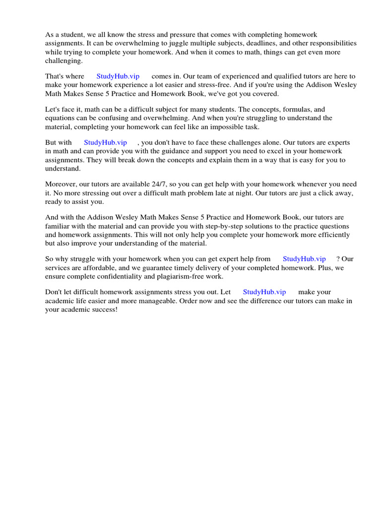 Addison Wesley Math Makes Sense 5 Practice and Homework Book | PDF ...