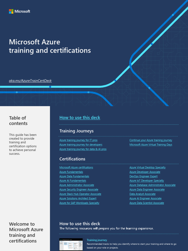 Azure Training + Certification Guide | PDF | Microsoft Azure | Cloud ...