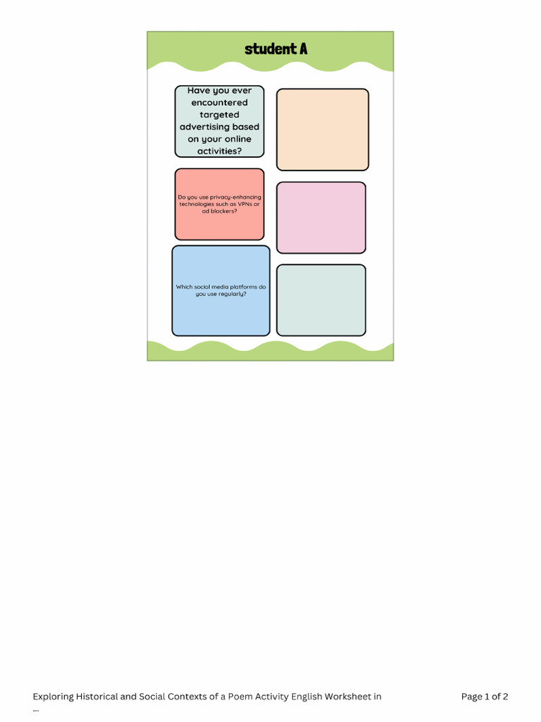 Exploring Historical and Social Contexts of a Poem Activity English ...