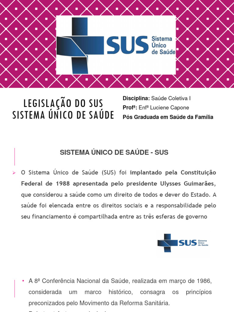 Legislação Do SUS | PDF | Governo | Sistema de saúde