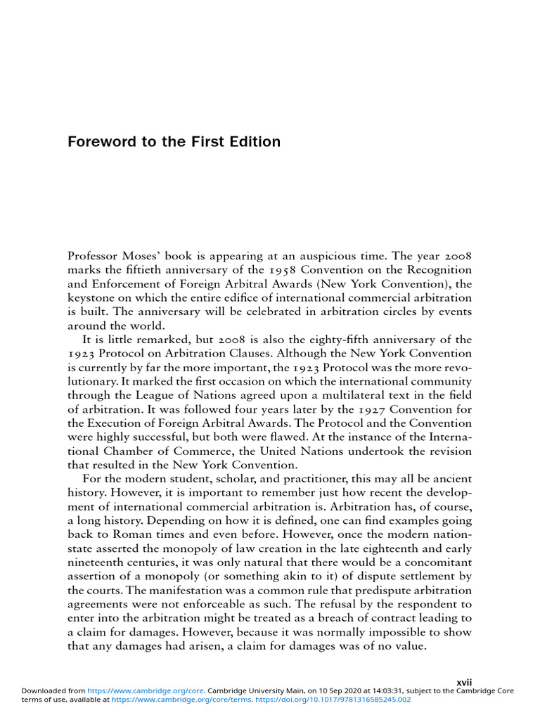 06.0 PP Xvii XX Foreword To The First Edition | PDF | Arbitration | Justice