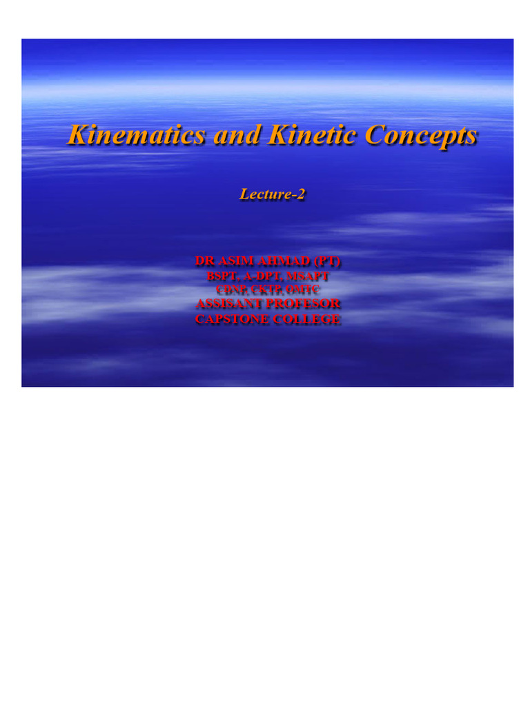 Kinematics And Kinetic Concepts Explained Pdf Force Rotation 4285