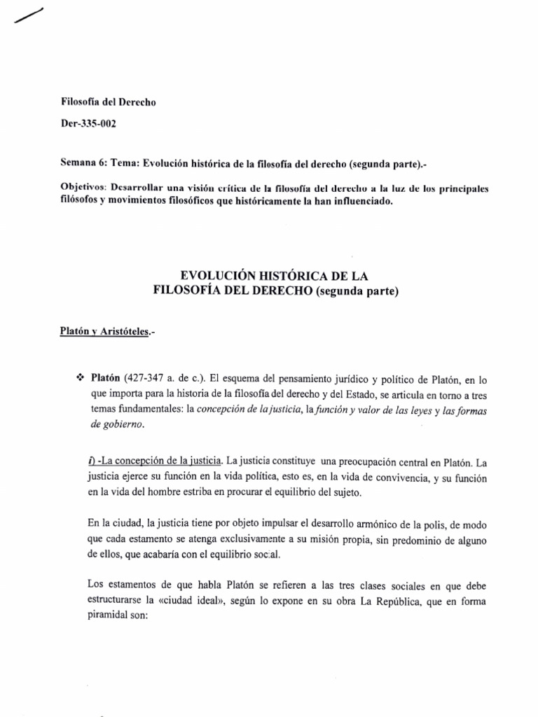Evolución de la Filosofía del Derecho | PDF | Platón | Aristóteles