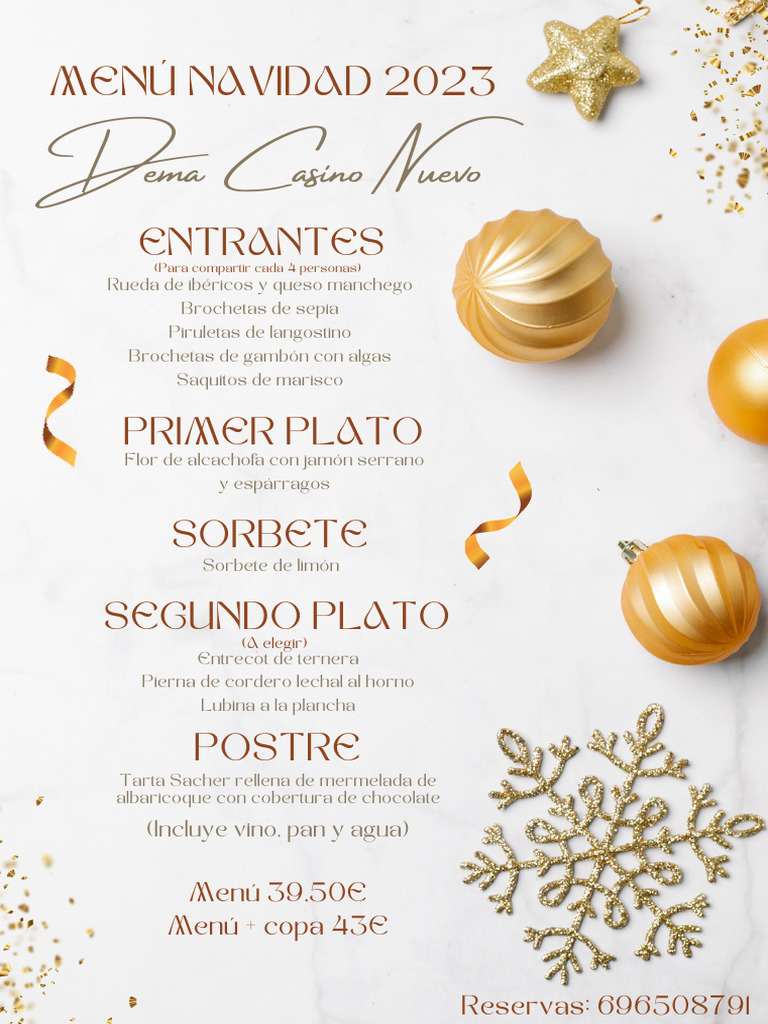 Menú Navidad 2023: Entrantes y Platos Principales | PDF