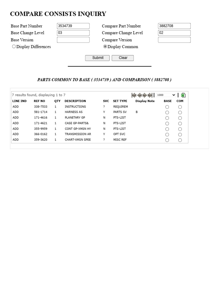 TMI Compare Consists 3534739-3882708 | PDF