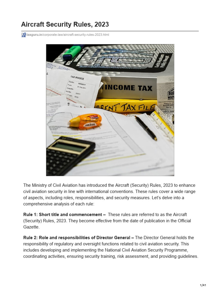 Aircraft Security Rules 2023 | PDF | Airport Security | Computer Security