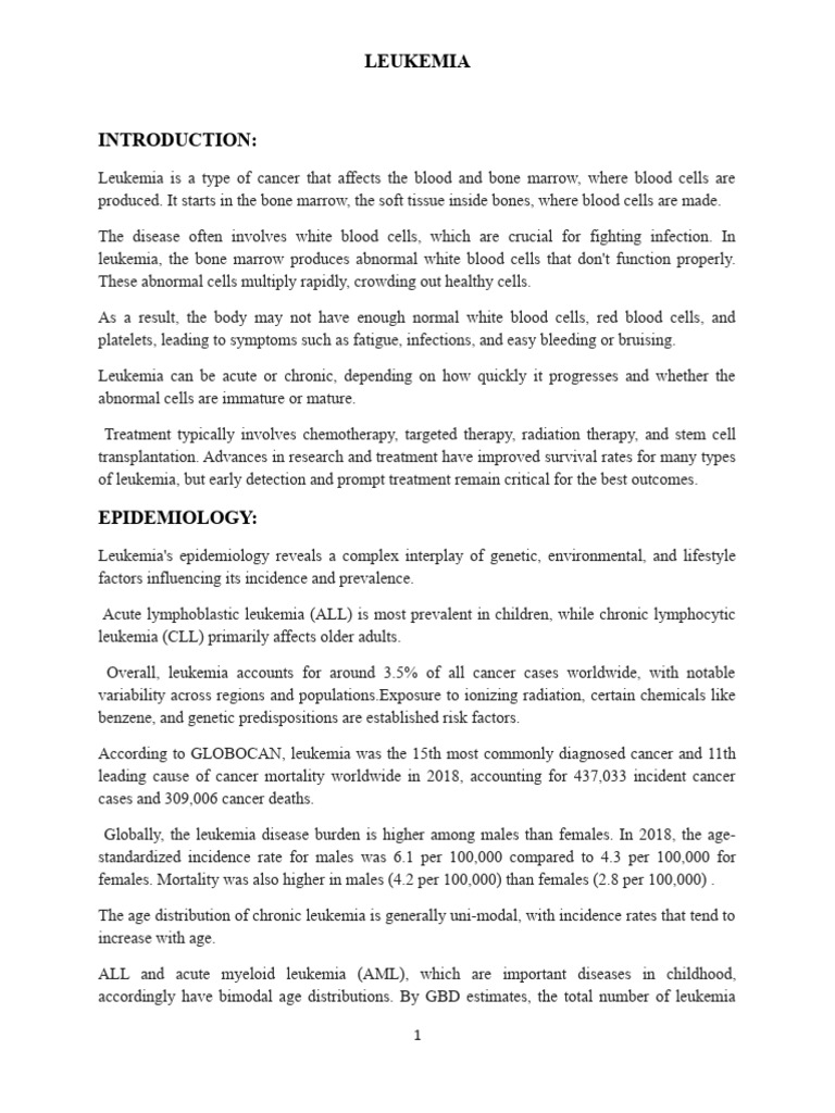 Understanding Leukemia: Causes and Risks | PDF | Leukemia ...