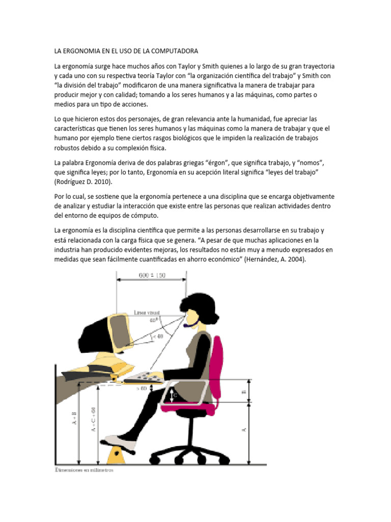 La Ergonomia en El Uso de La Computadora | PDF | Informática ...