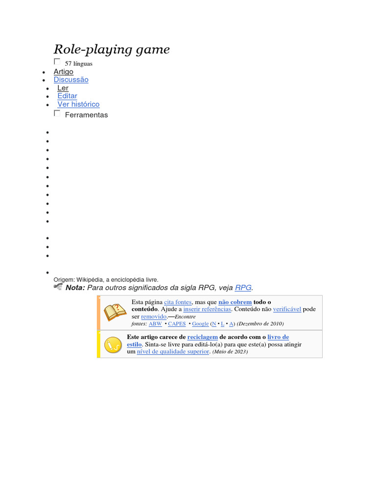 Role - Script | PDF | Jogos de RPG | Sistema D20