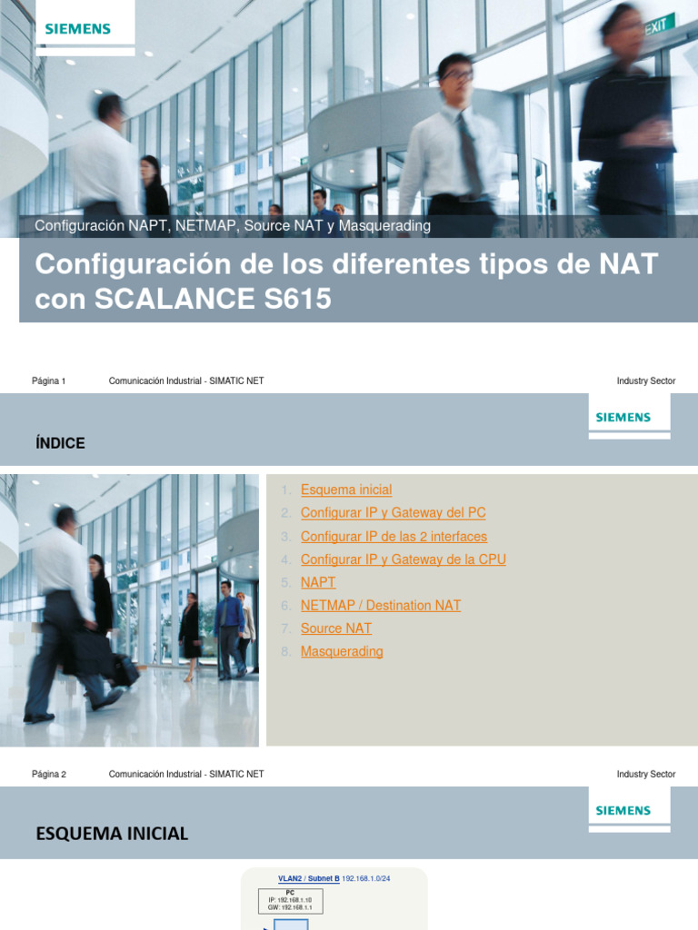 Scalance S615 Nat | PDF | Dirección IP | Gateway (Telecomunicaciones)