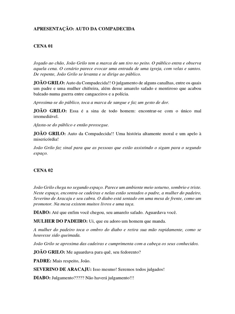 Auto Da Compadecida | PDF | Maria, mãe de Jesus | Diabo