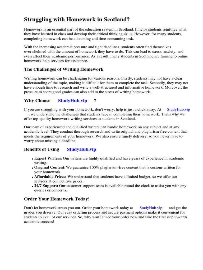 Homework Band Scotland | PDF | Homework | Rock Music