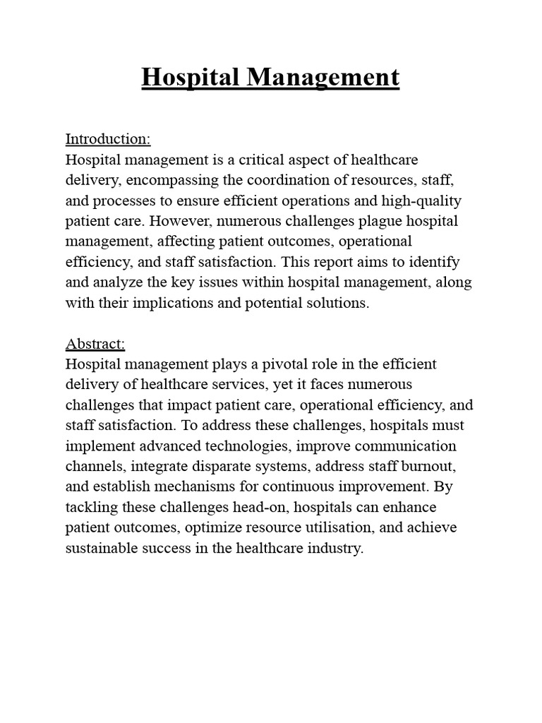 Hospital Management | PDF | Electronic Health Record | Agile Software Development