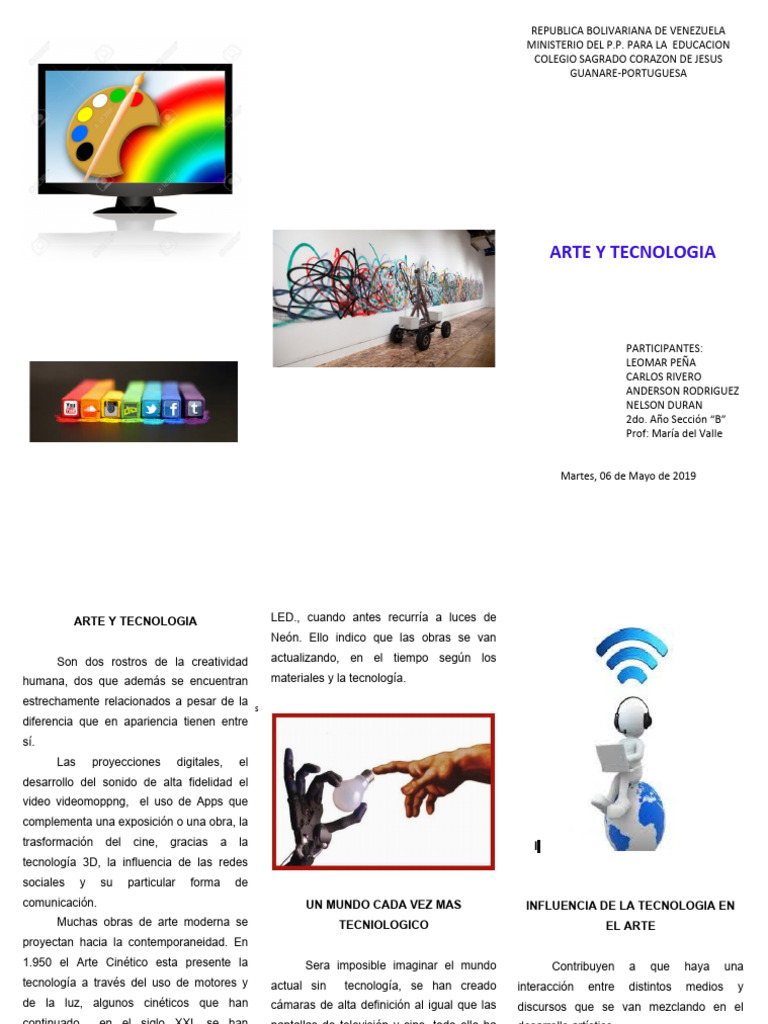 triptico Arte y Tecnologia | PDF