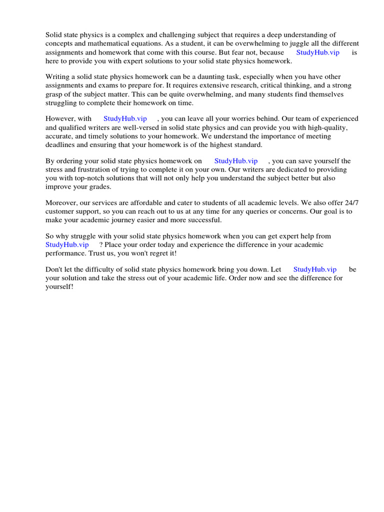 Solid State Physics Homework Solutions | PDF | Electron | Crystal Structure