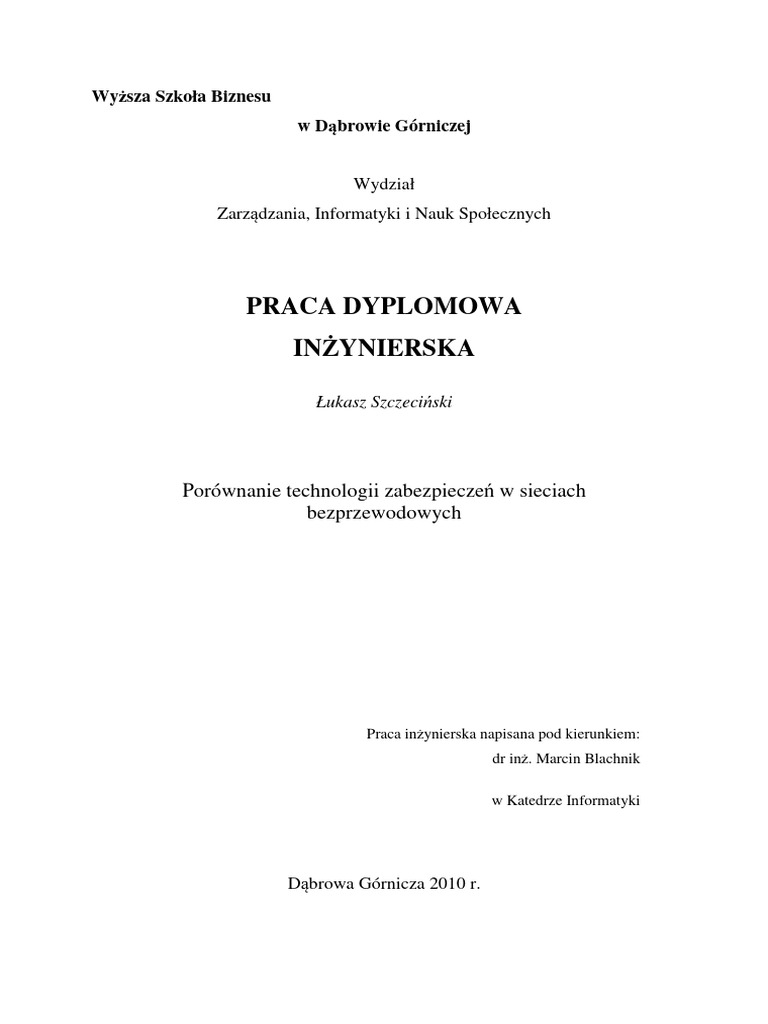 Praca Dyplomowa Inżynierska | PDF