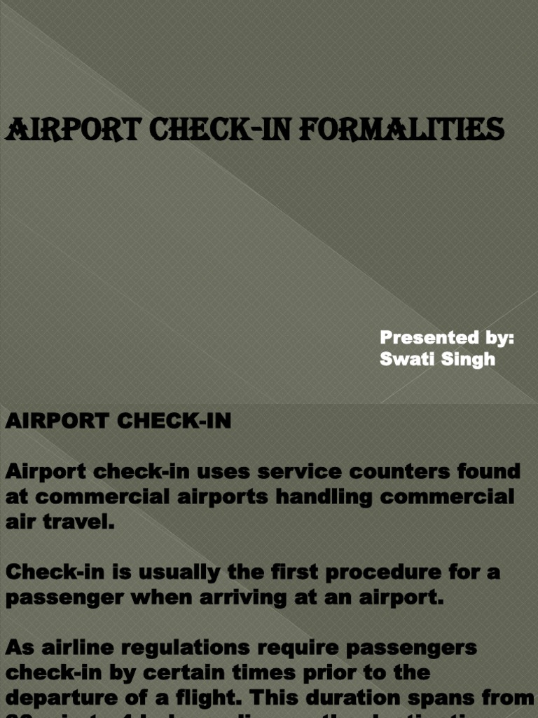 Airport Check-In Procedures Explained | PDF | Aviation | Transport