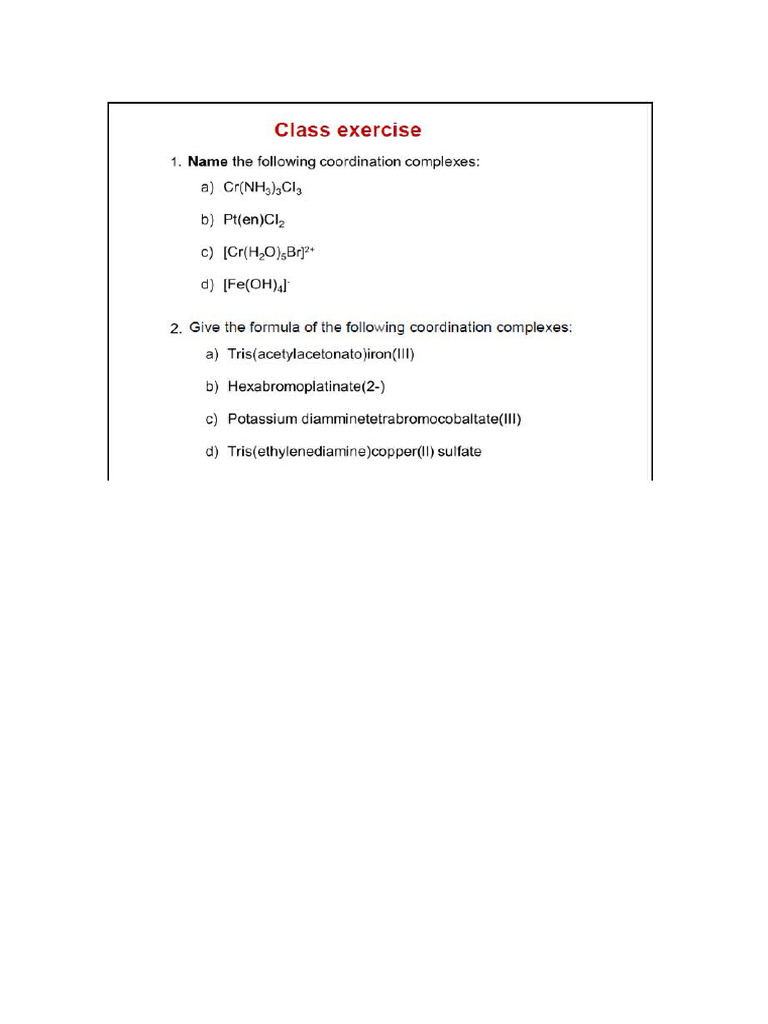 Exercises On Nomenclature 1 | PDF