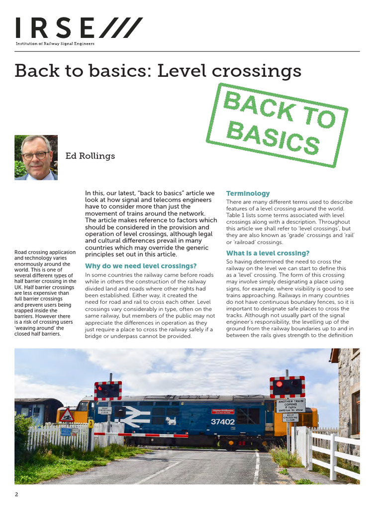 Back To Basics Level Crossings (CertMat) | PDF | Rail Transport | Traffic