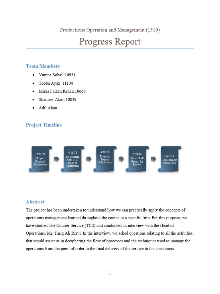 PROM Progress Report | PDF | Warehouse | Logistics