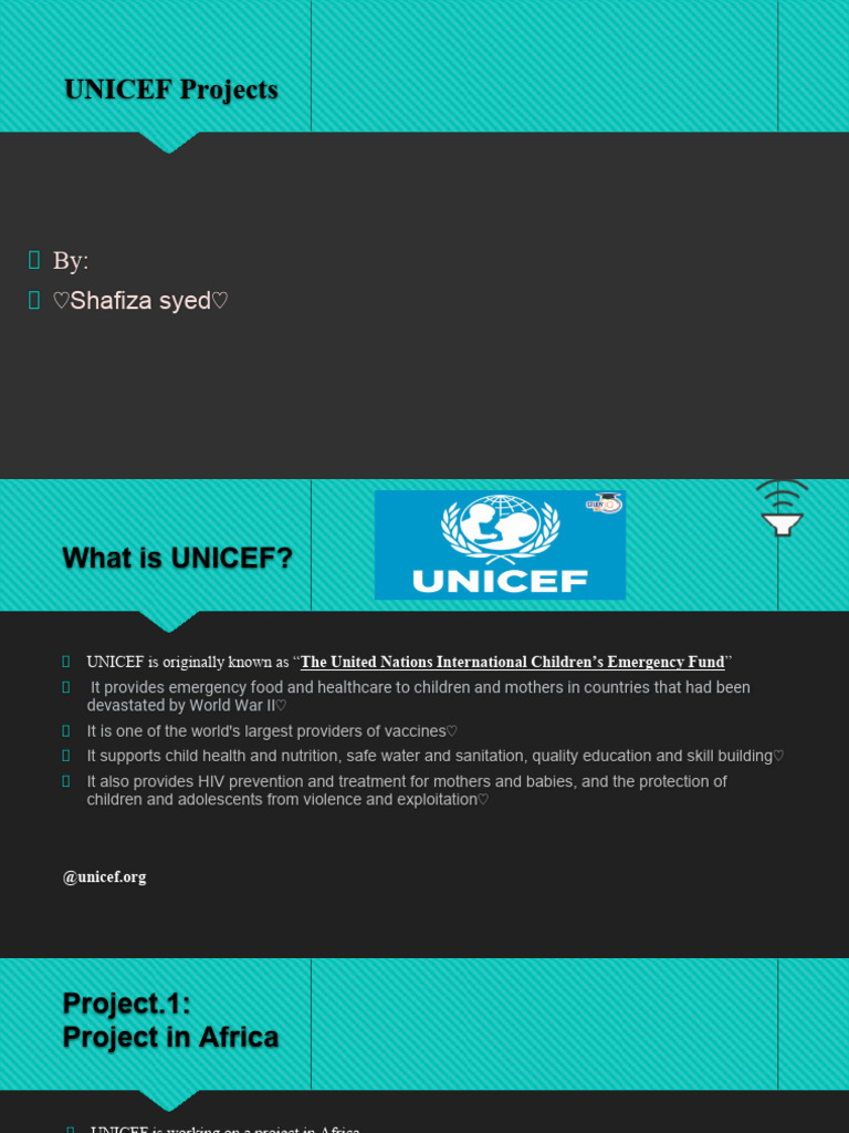UNICEF Projects: By: Shafiza Syed | PDF | Unicef | Public Health