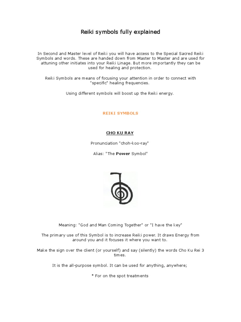 Reiki Symbols Fully Explained | PDF | Reiki | Spirituality