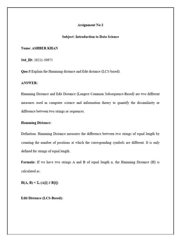 Assignment No 1 (Data Science) - Ashber | PDF | Applied Mathematics