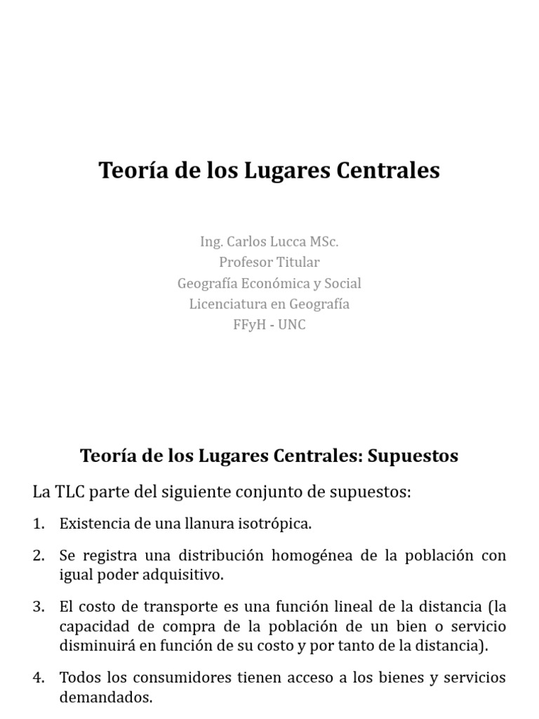 Unidad 5.2. Teoría de Los Lugares Centrales | Descargar gratis PDF ...
