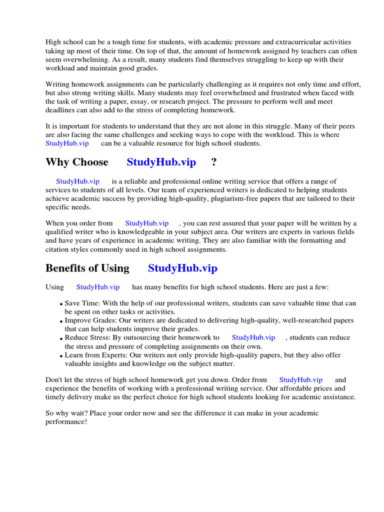 A Lot of Homework in High School | PDF | Homework | Adolescence