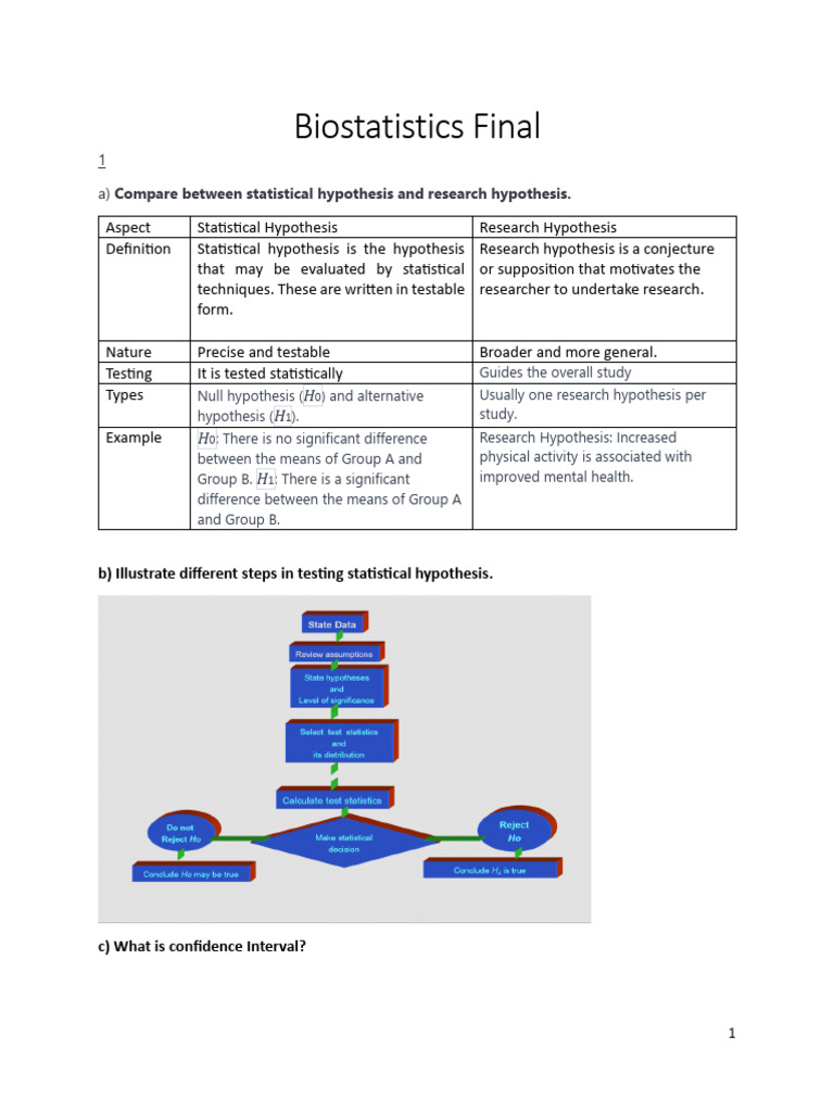 Biostatistics Final Pdf Statistical Significance Statistical