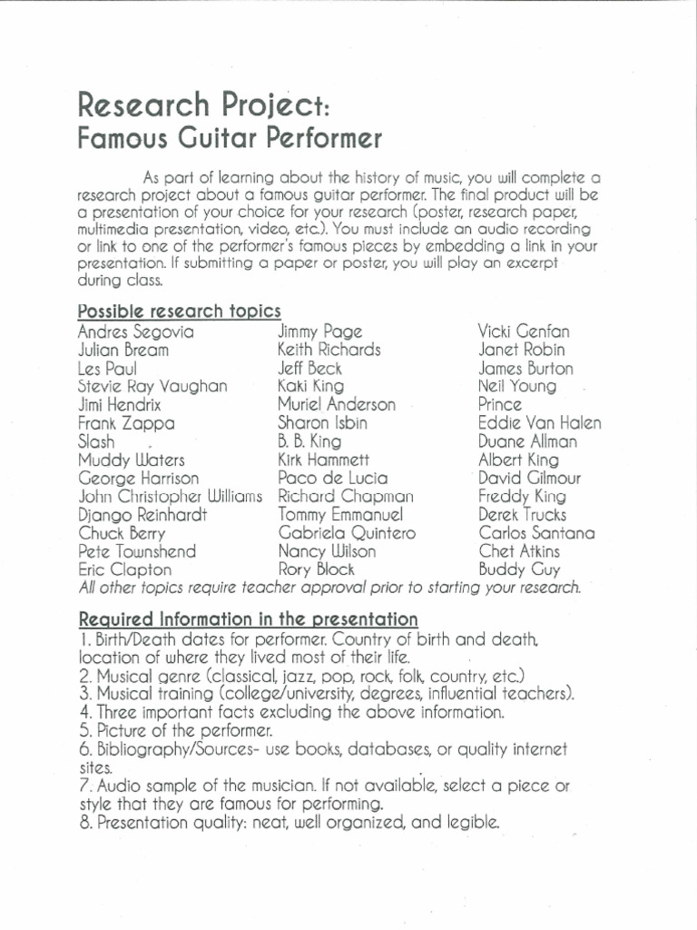 Guitar Research Project | PDF