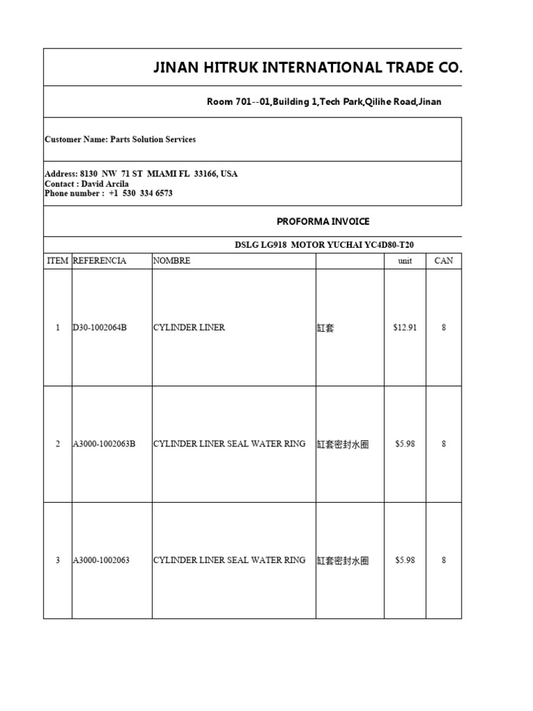 PHOTOS of Proforma Invoice-2024.2.28 | PDF | Rotating Machines ...