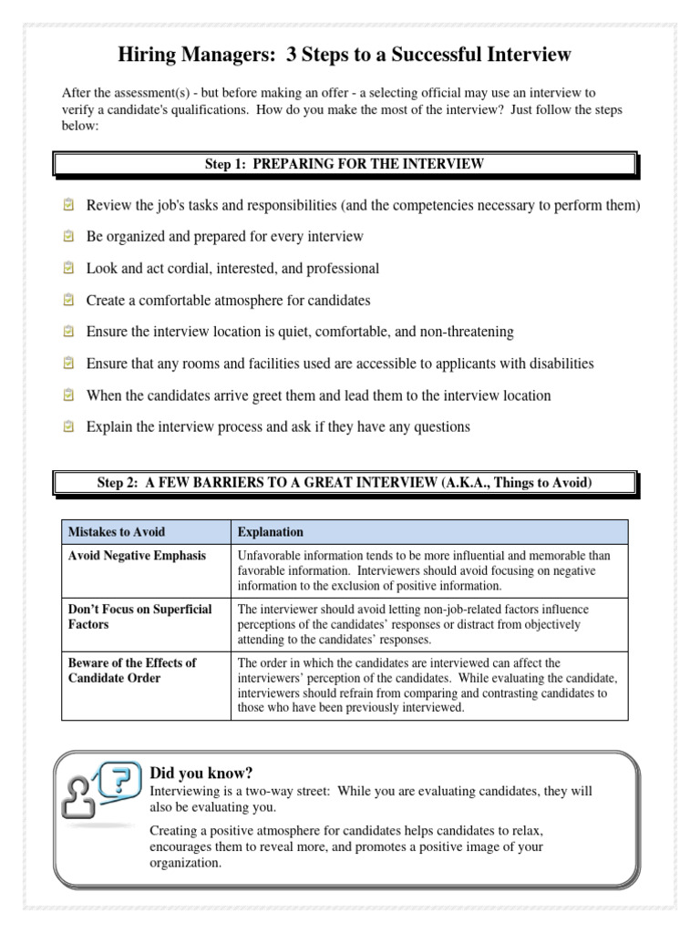Interviewing Tips Selecting Official | PDF | Interview | Social Psychology
