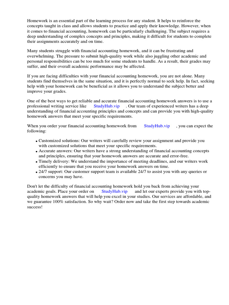 Introduction To Financial Accounting Homework Answers | PDF | Homework ... Introduction To Financial Accounting Homework Answers | PDF | Homework ...