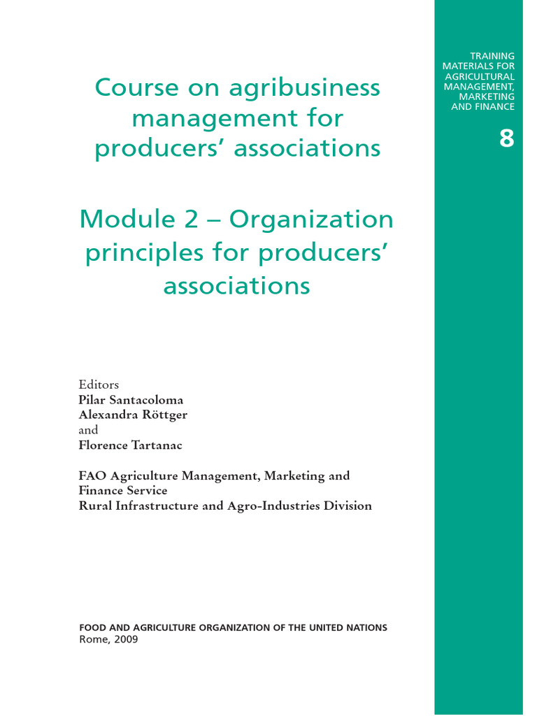 Course On Agribusiness Management For Producers' Associations Module 2 ...