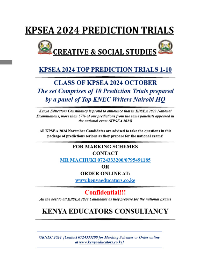 Casstre Kpsea 2024 Top Prediction Trials | PDF | Litre