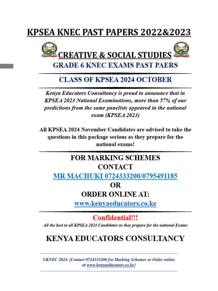 Casstre Kpsea Past Papers (2022 & 2023) | PDF