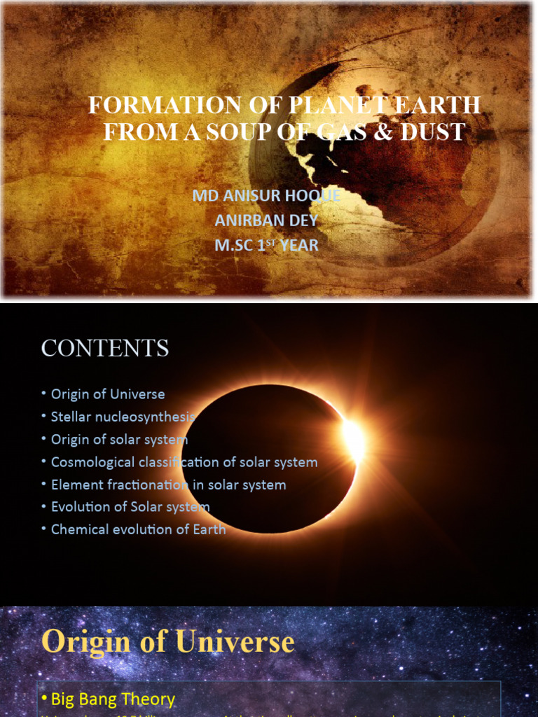 Formation of Planet Earth From A Soup of | PDF | Universe | Planetary Core