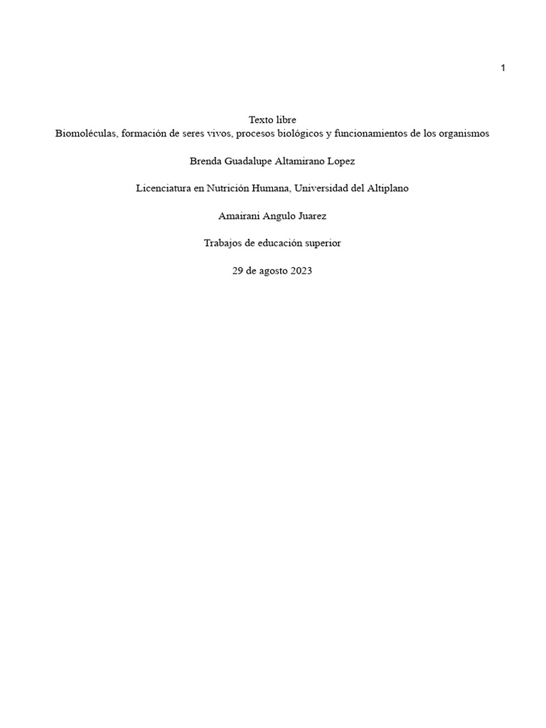 Tema Apa 1 Bren NH | PDF | Biomoléculas | Carbohidratos