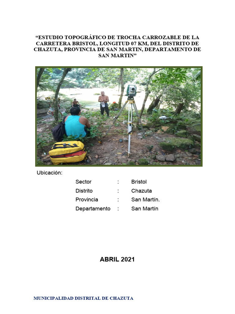 Informe Topografico de Trocha Bristol | PDF | Topografía | Tecnología geográfica
