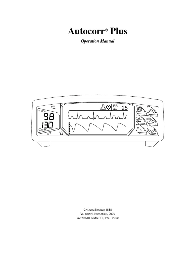 Smiths Medical Bci Autocorr Plus User Manual | PDF | Artificial Cardiac Pacemaker