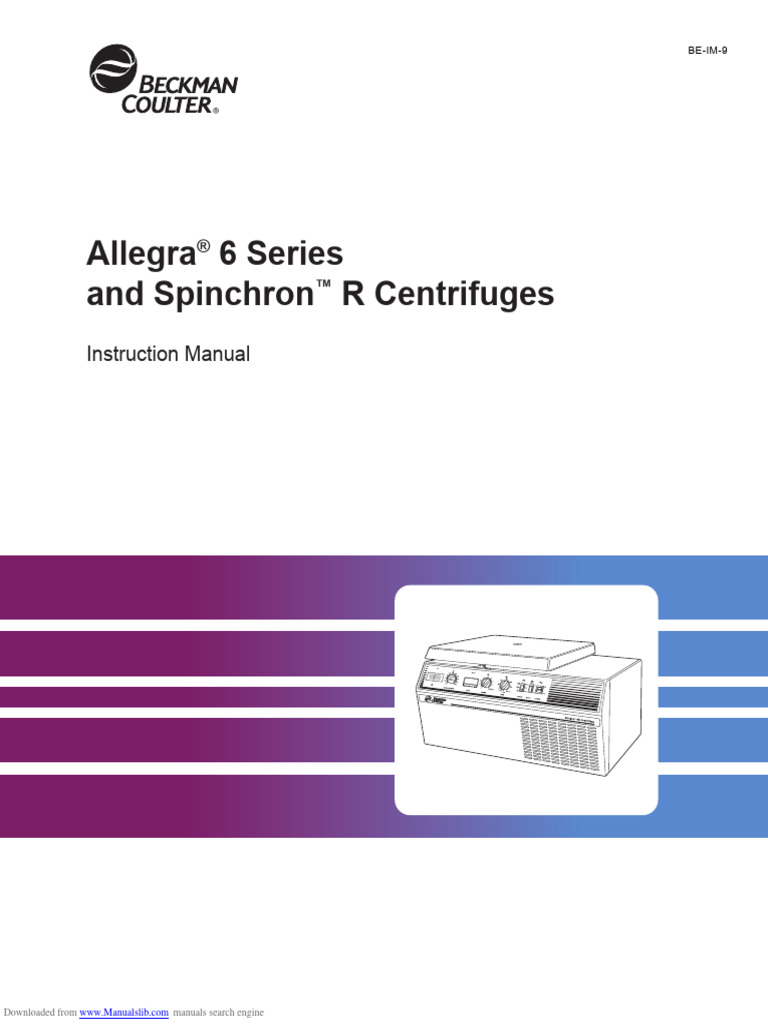 Allegra 6 Series | PDF | Centrifugation | Ac Power Plugs And Sockets