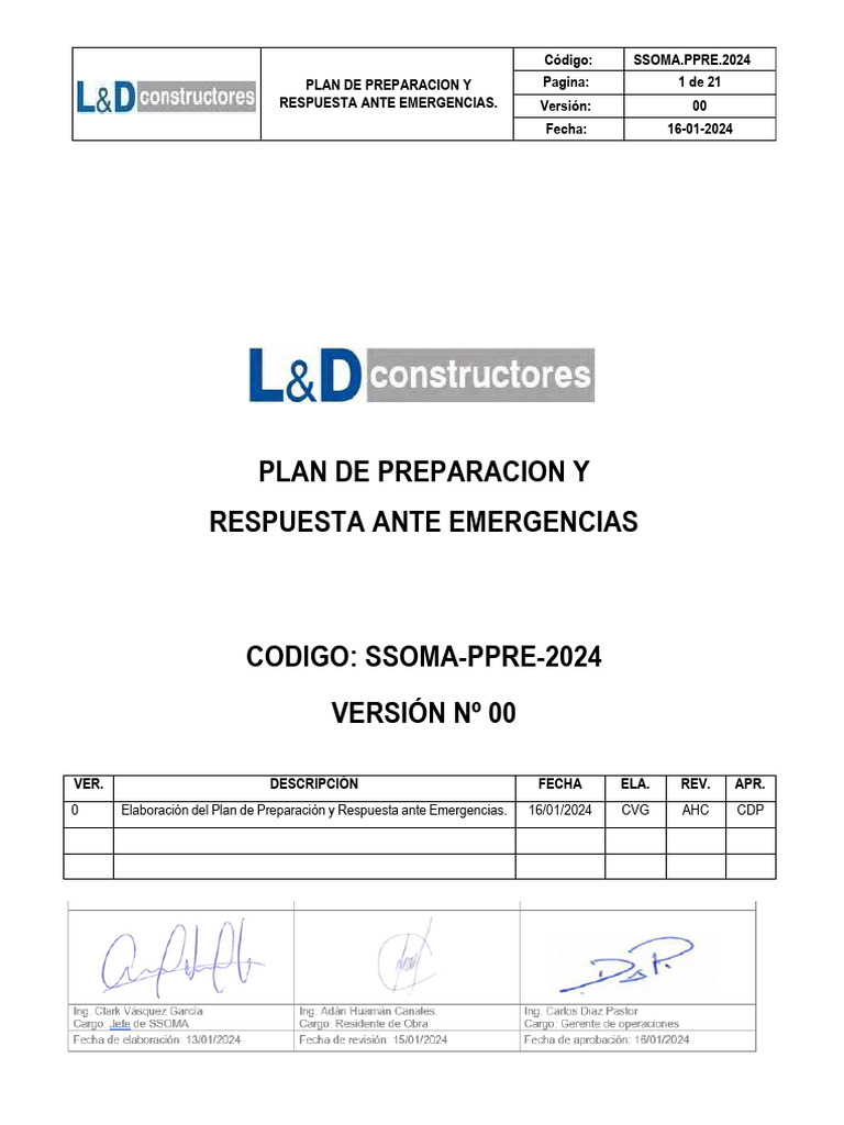 Anexo 8 - SSOMA - PPRE.2024 | PDF | Primeros auxilios | Incendios