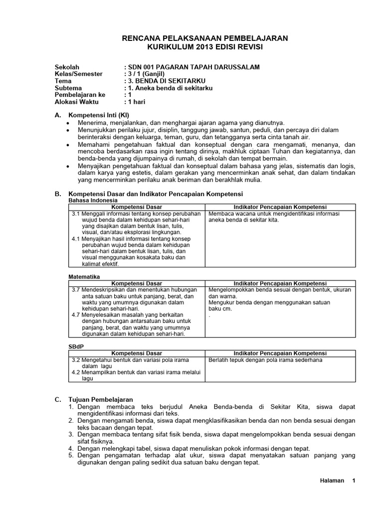 Tema 3 Kelas 3 (Oke) | PDF