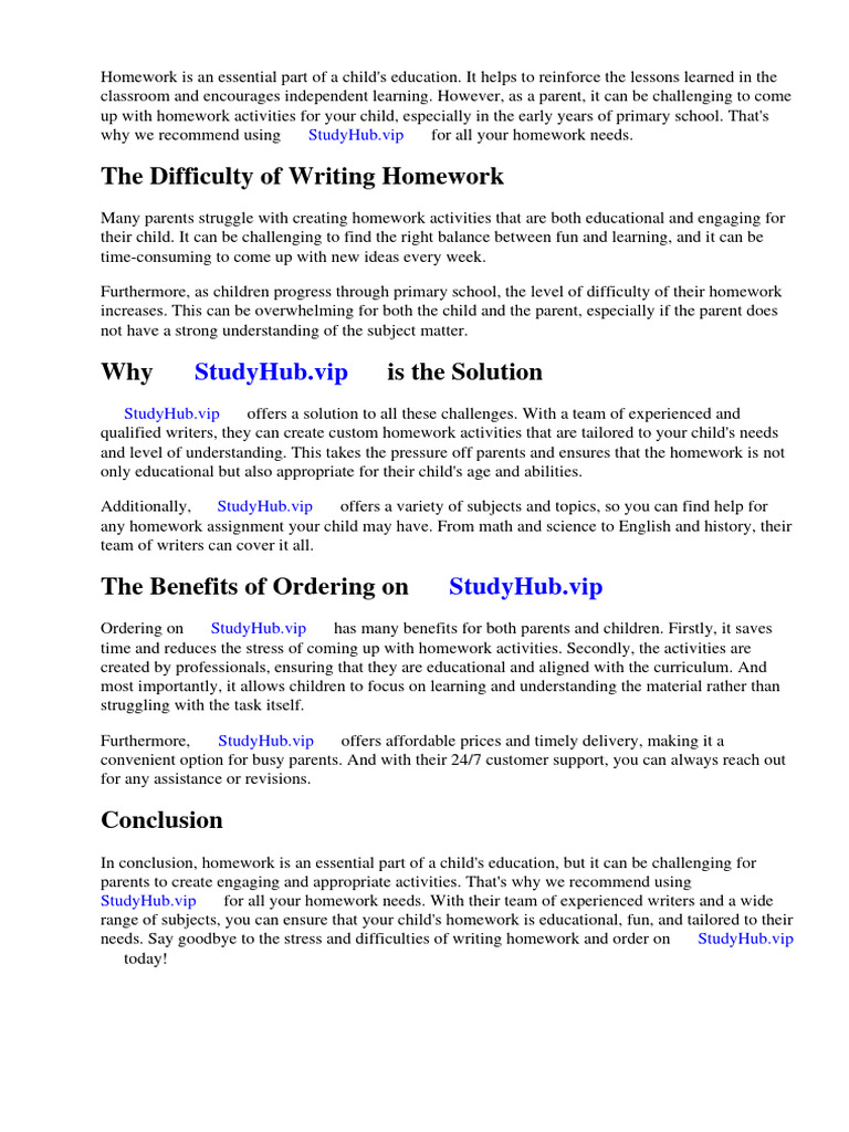 Homework Activities For Year 1 and 2 | PDF | Homework | Essays