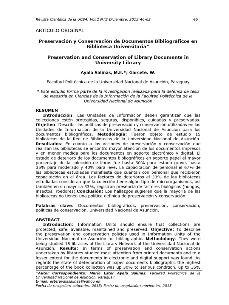 AO. Ayala Salinas M.E. - Preservación y Conservación de Documentos Bibliográficos - 46 62 1 ...